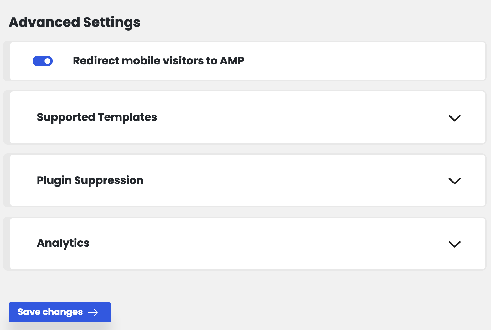 Settings Screen – AMP for WordPress