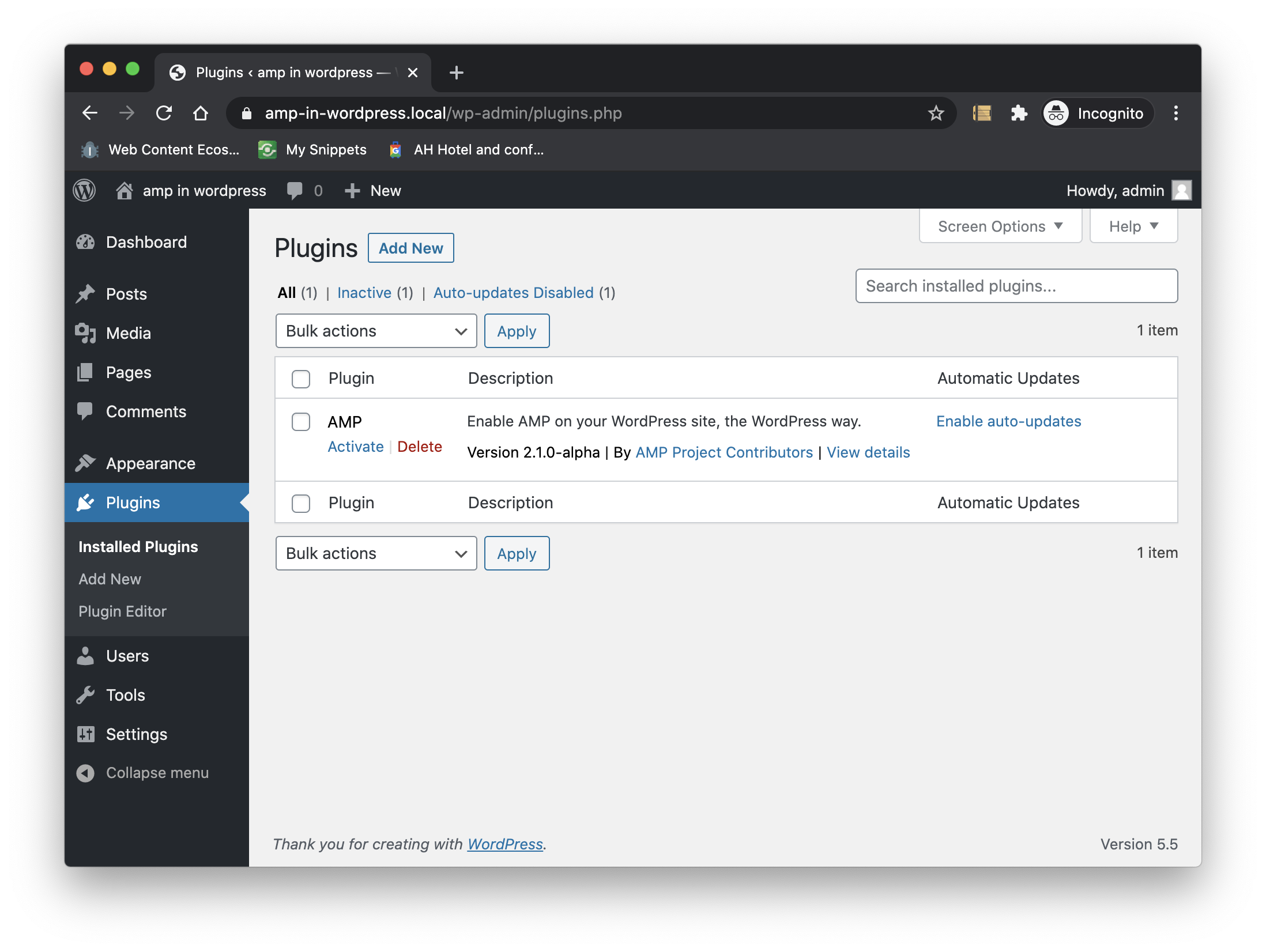 Standard Mode – AMP for WordPress