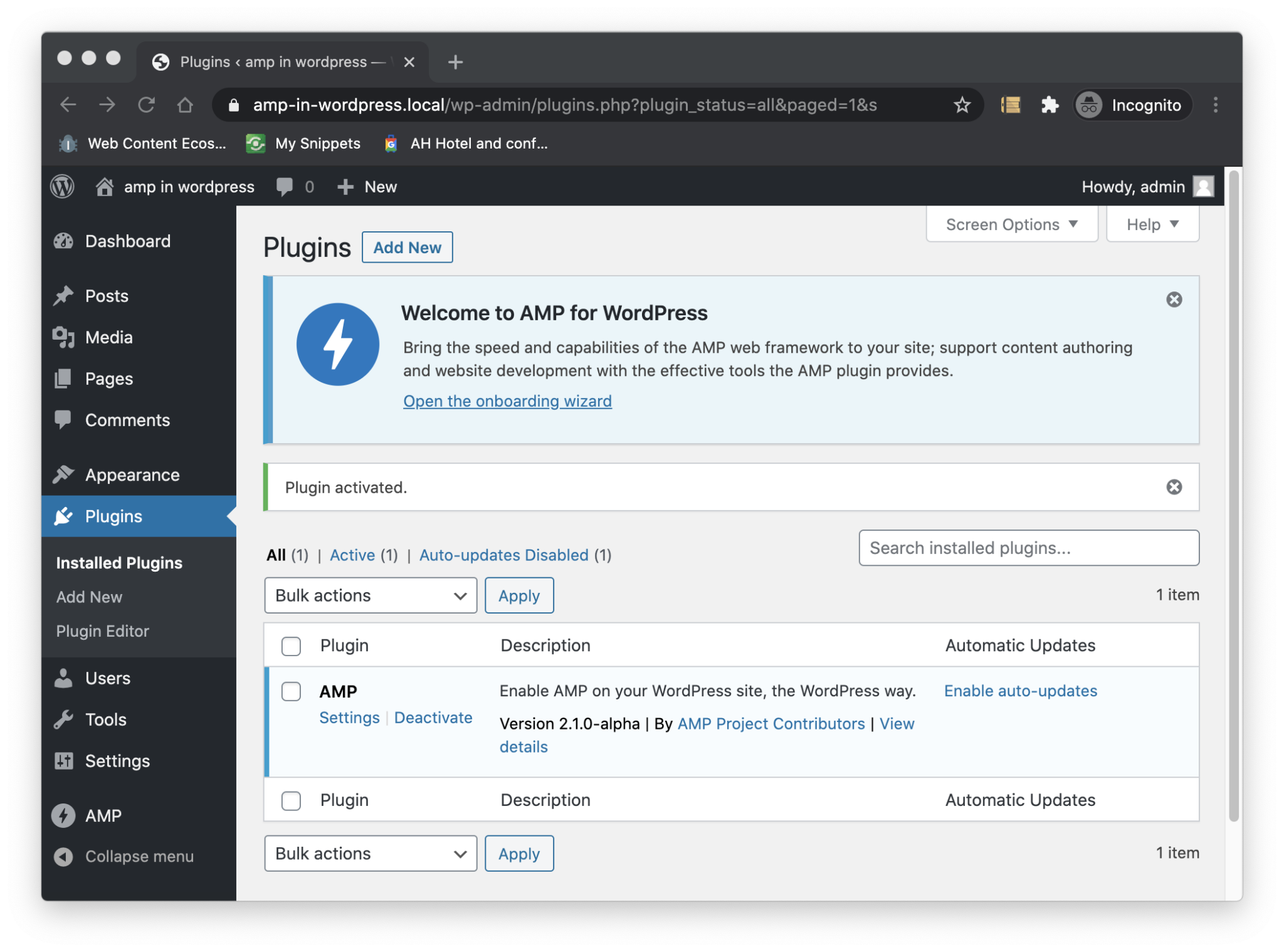 Standard Mode – AMP for WordPress