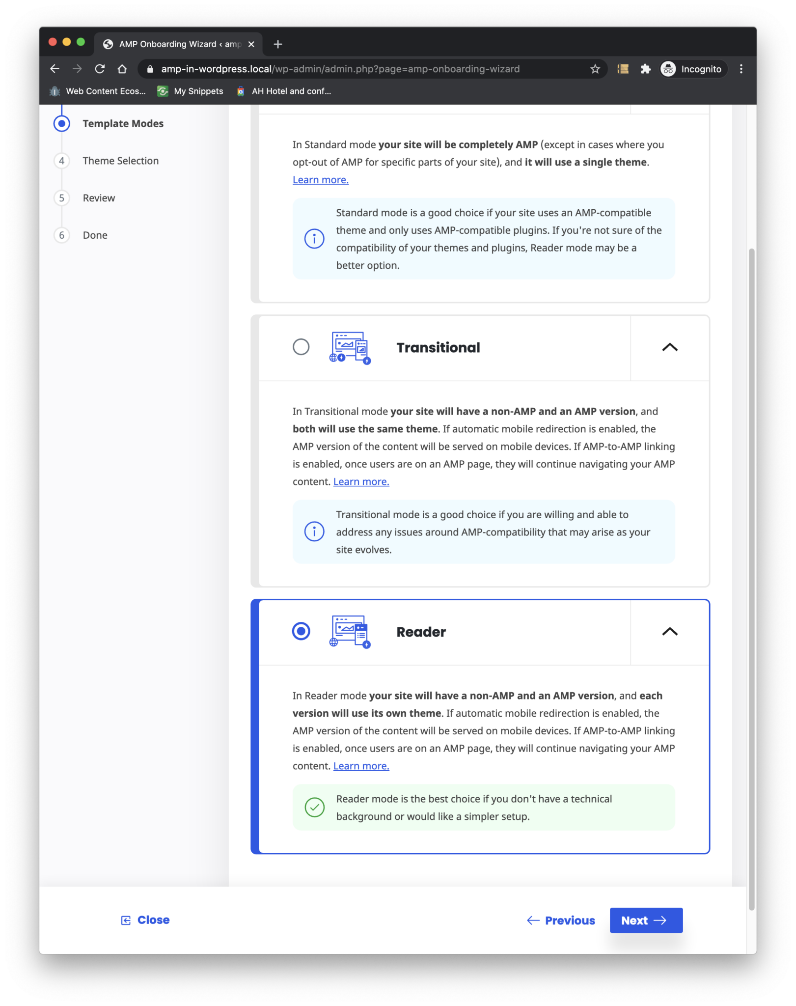 Reader Mode – AMP for WordPress
