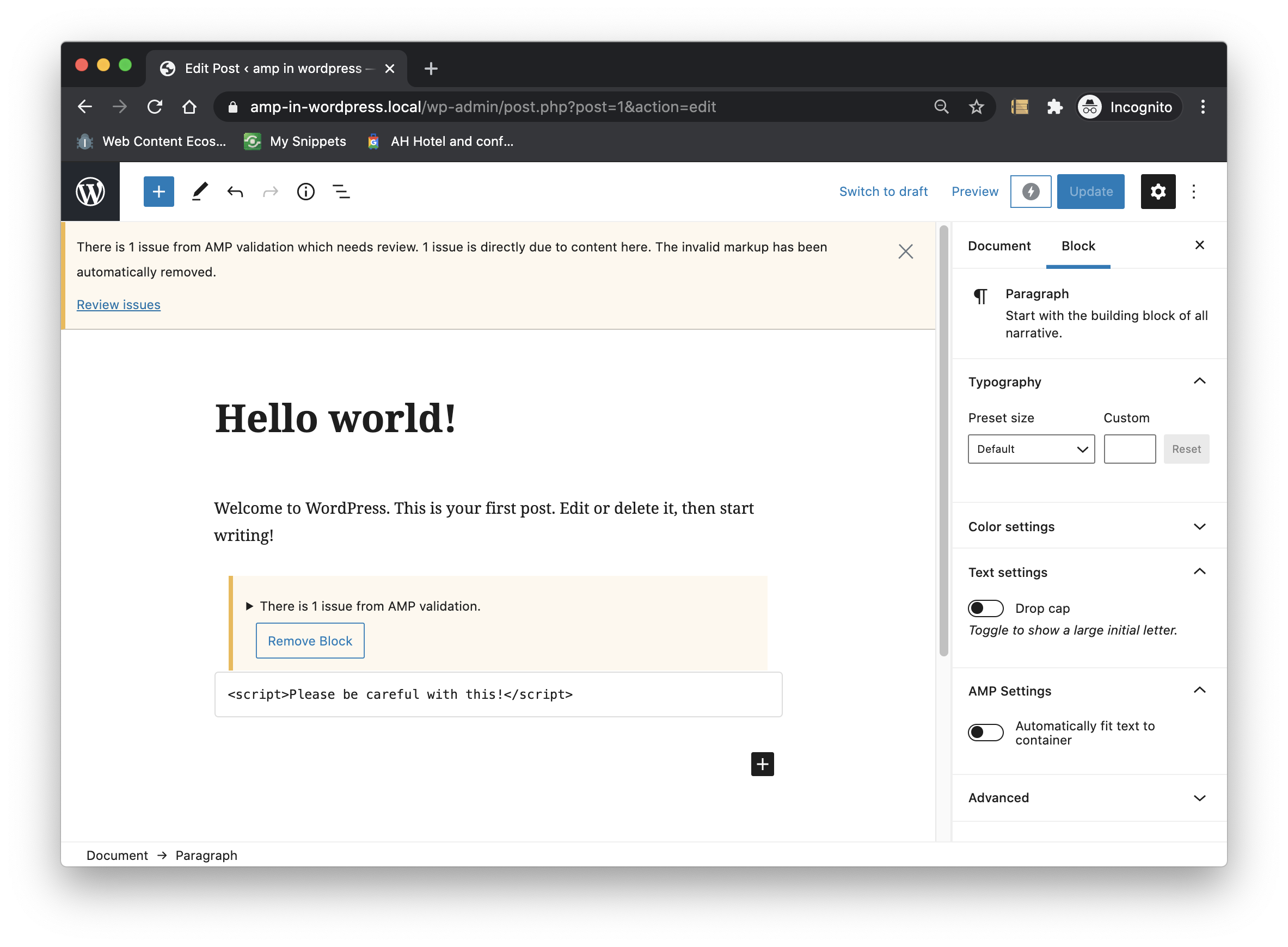 Developer Tools – AMP for WordPress