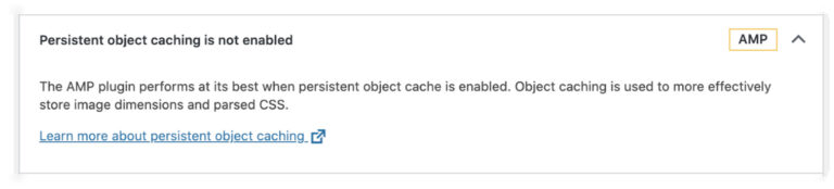 Persistent Object Caching – AMP for WordPress