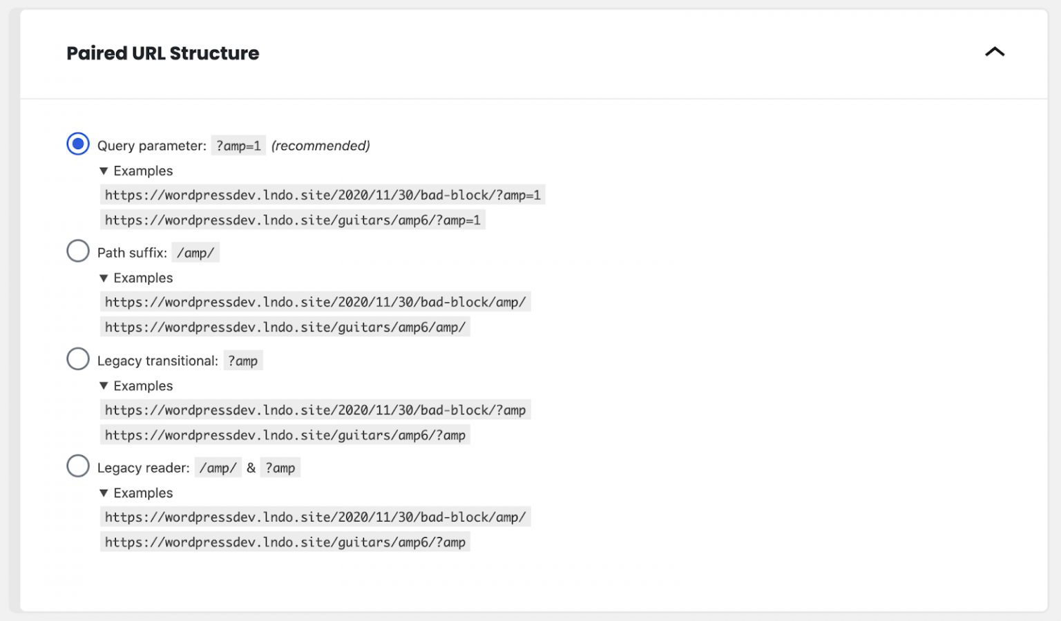 Paired URL Structures – AMP for WordPress